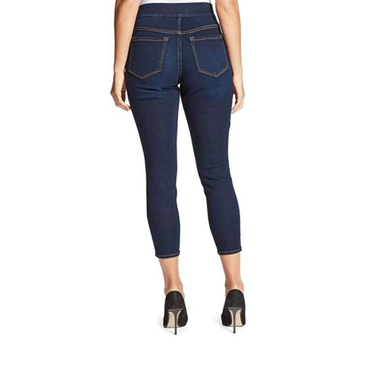 Nine West Womens Heidi Pull-On Skinny Crop Jeans Feronia Dark Blue Size ...