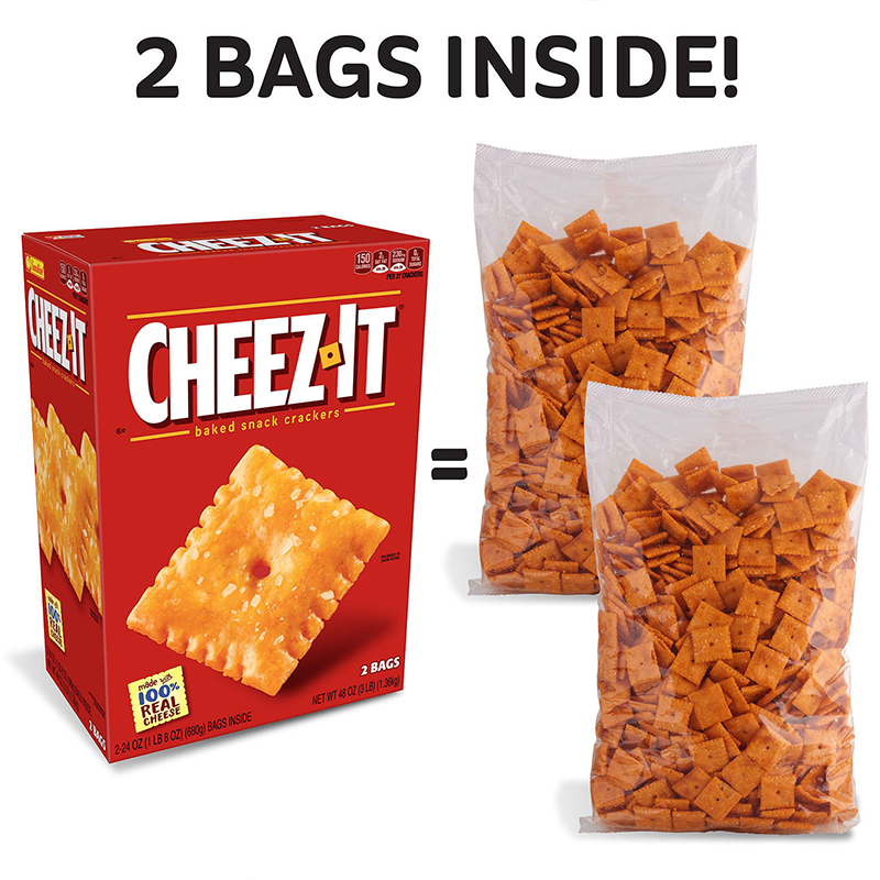 Cheezit Baked Snack Crackers Original 124 Oz Box 100 Real Cheese